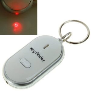 heakiya whistle key finder tracker, keys finder and item locator for keys, bags and more, flashing beeping remote lost keyfinder locator keyring white