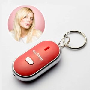 Heakiya Whistle Key Finder Tracker, Keys Finder and Item Locator for Keys, Bags and More, Flashing Beeping Remote Lost Keyfinder Locator Keyring White