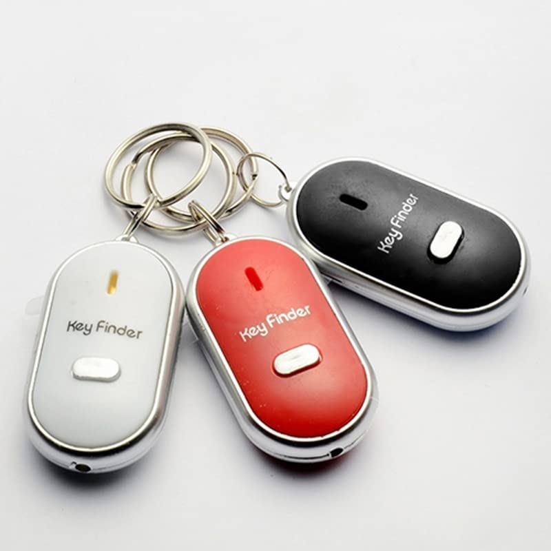 Heakiya Whistle Key Finder Tracker, Keys Finder and Item Locator for Keys, Bags and More, Flashing Beeping Remote Lost Keyfinder Locator Keyring White