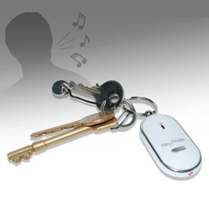 Heakiya Whistle Key Finder Tracker, Keys Finder and Item Locator for Keys, Bags and More, Flashing Beeping Remote Lost Keyfinder Locator Keyring White