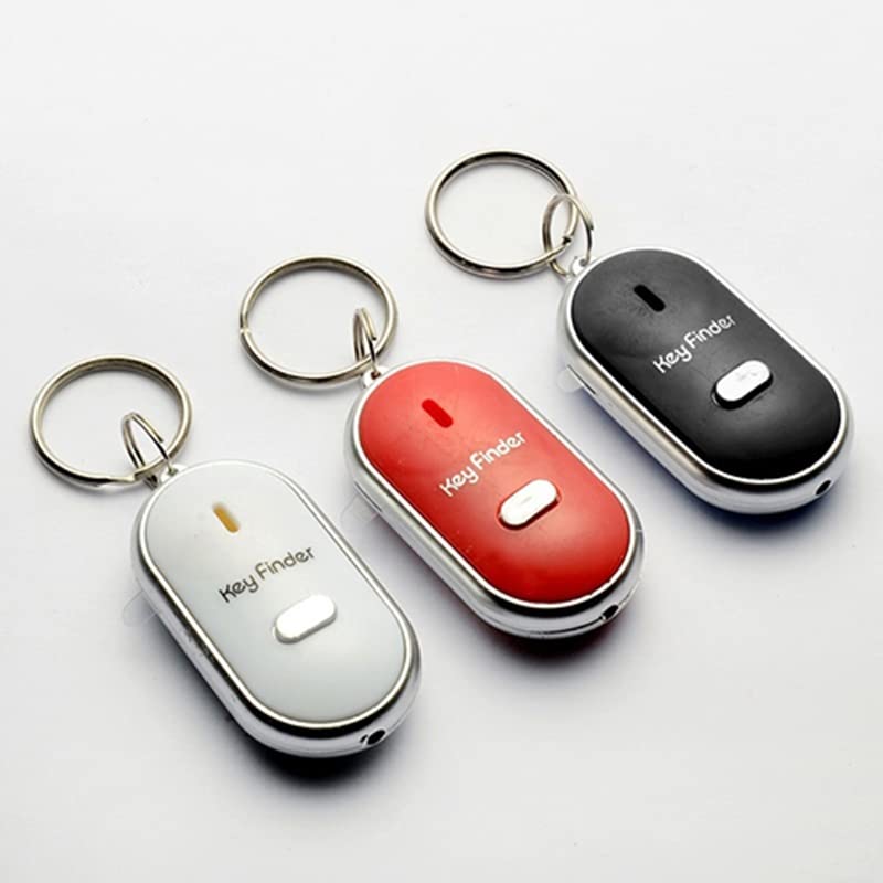 Heakiya Whistle Key Finder Tracker, Keys Finder and Item Locator for Keys, Bags and More, Flashing Beeping Remote Lost Keyfinder Locator Keyring White