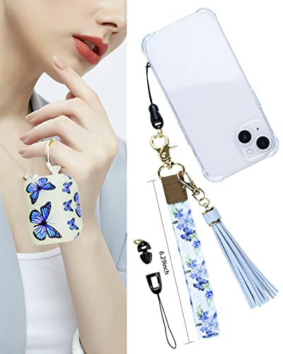 AirPod Pro Case with Keychain Wristlet, OULRAEFS Soft Silicone Skin Case Cute AirPods Pro Case Protective Case Cover with Wrist Key Lanyard for Airpods Pro 2019, Gifts for Women, Butterfly(Luminous)