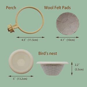 FOIBURELY Bird Nest Canary Finch Parrot Nest with Felt（White）