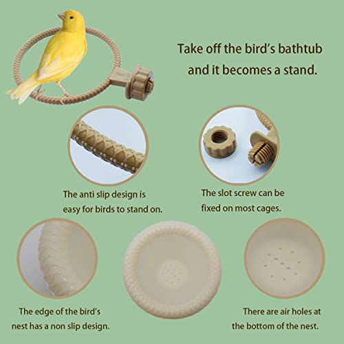 FOIBURELY Bird Nest Canary Finch Parrot Nest with Felt（White）