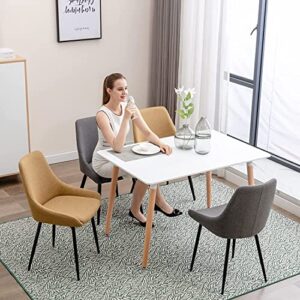 DYCHIL Dining Chairs Set of 2 Ergonomic Living Room Chairs Light Grey Kitchen Chairs,Loads Up to 270lbs,Quick Assembly,Dining Room Chairs with Arms for Kitchen,Dining, Bedroom, Living Room