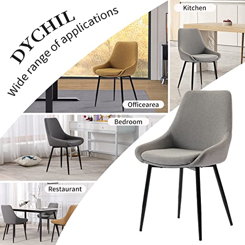 DYCHIL Dining Chairs Set of 2 Ergonomic Living Room Chairs Light Grey Kitchen Chairs,Loads Up to 270lbs,Quick Assembly,Dining Room Chairs with Arms for Kitchen,Dining, Bedroom, Living Room