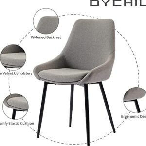 DYCHIL Dining Chairs Set of 2 Ergonomic Living Room Chairs Light Grey Kitchen Chairs,Loads Up to 270lbs,Quick Assembly,Dining Room Chairs with Arms for Kitchen,Dining, Bedroom, Living Room