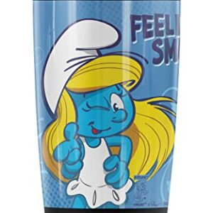 Logovision The Smurfs Smurfette Floral Feeling Smurfy Stainless Steel 20 oz Travel Tumbler, Vacuum Insulated & Double Wall with Leakproof Sliding Lid Beverages