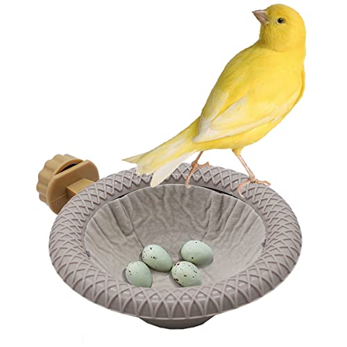 FOIBURELY Bird Nest Canary Finch Parrot Nest with Felt (Gray)