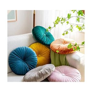 Baiyuruodie Round Throw Pillow, Velvet Material, for Sofa Living Room Decoration (38cm, Green)