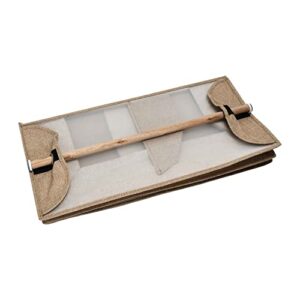 Household Essentials 4 Pocket Wide Organizer with Hangbar, Latte