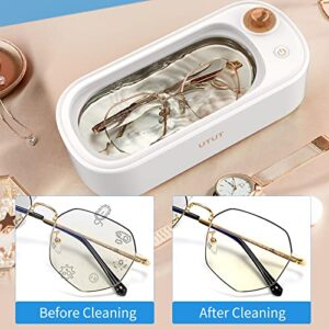 Ultrasonic Jewelry Cleaner, Portable 48KHz Ultrasonic Cleaner with 4 Modes for Eye Glasses, Watch Strap, Earrings, Ring, Necklaces(400ml)