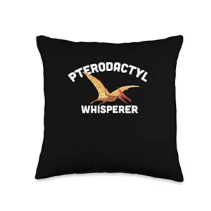 pterodactyl designs whisperer pterodactyl dino dinosaur throw pillow, 16x16, multicolor