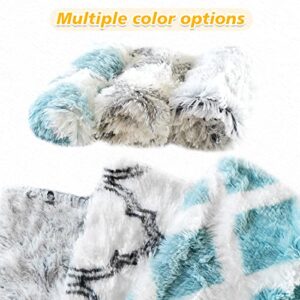 PJYuCien Fluffy Fleece Calming Pet Throw Blanket, Super Soft and Warm for Indoor Cats and Dogs, Small 16 * 24", Machine Washable, Grey Puppy Blanket