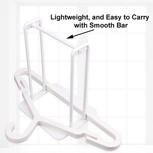 Hanger Organizer, Portable Hanger Stacker, Plastic Hanger Holder, Clothes Hanger Storage Rack Stand for Closet Laundry Room, White