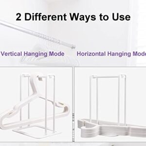 Hanger Organizer, Portable Hanger Stacker, Plastic Hanger Holder, Clothes Hanger Storage Rack Stand for Closet Laundry Room, White