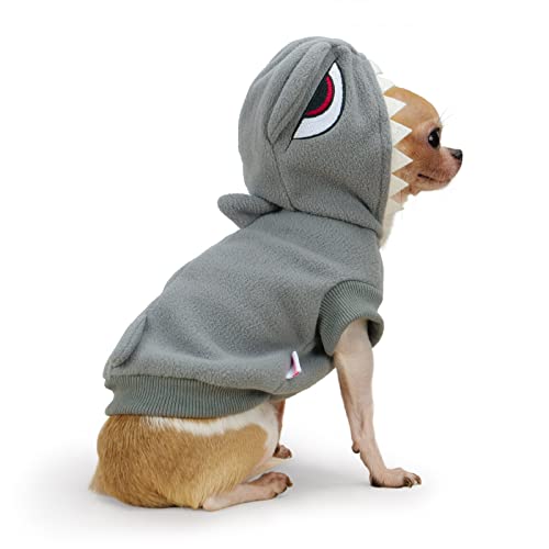 Frienperro Dog Shark Costume, Chihuahua Halloween Costumes, XXS Dog Clothes, Puppy Dog Clothes, Warm Soft Small Dog Hoodie for Small Dogs Girl Boy Pet Cat Winter Warm Sweatshirt XX-Small