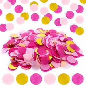 grevosea 6000 pieces tissue paper confetti, circle table confetti 1 inch round paper confetti dots valentines confetti for wedding birthday anniversary christmas party decoration(rose red)