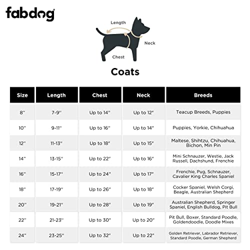 fabdog Dog Puffer Coat - Reversible Pack N Go Dog Coats for All Breeds - Comfy & Colorful Dog Jackets are Ideal Gifts - Clothes Fit Necks 22" | Purple Combo