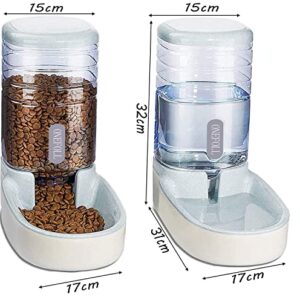 Automatic Pet Feeder 3.8L Food Feeder and Water Dispenser Set for Small & Big Dog Cat and Pet Animals (Grey)