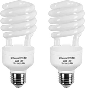 simple deluxe 2 pack reptile uva uvb light 5.0 26w compact fluorescent lamp light bulb for rainforest tropical terrarium, reptiles, lizard, turtle, uvb 5.0