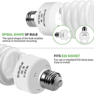 Simple Deluxe 2 Pack Reptile UVA UVB Light 5.0 26W Compact Fluorescent Lamp Light Bulb for Rainforest Tropical Terrarium, Reptiles, Lizard, Turtle, UVB 5.0