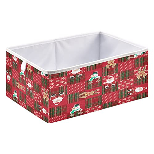 ALAZA Foldable Storage Bins, Christmas Snowman Santa Snowflake Storage Boxes Decorative Basket for Bedroom Nursery Closet Toys Books