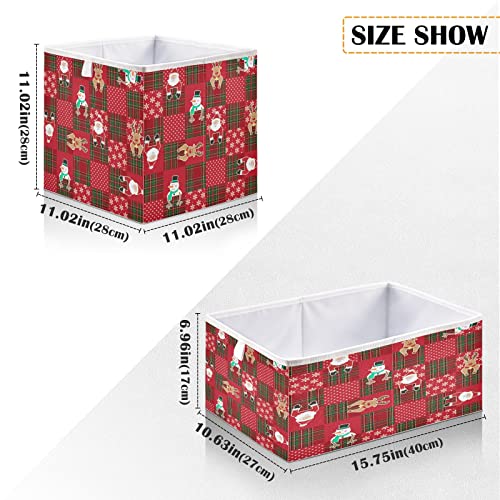 ALAZA Foldable Storage Bins, Christmas Snowman Santa Snowflake Storage Boxes Decorative Basket for Bedroom Nursery Closet Toys Books