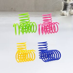 Cat Spring Toys 30 Packs, Plastic Colorful Springs Cat Toys for Cat Kitten Pets, Interactive Cat Toys for Indoor Cats and Kitten