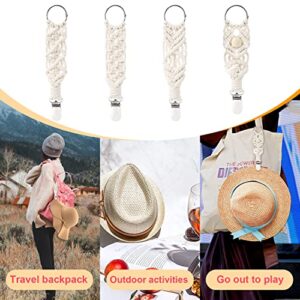 TOYMIS 4pcs Hat Clip, Hat Holder Clip Hat Clip for Bag Sun Hat Holder Bag Clip for Adults Outdoor Travel Accessory Hat Companion (Creamy-White, Big Size)