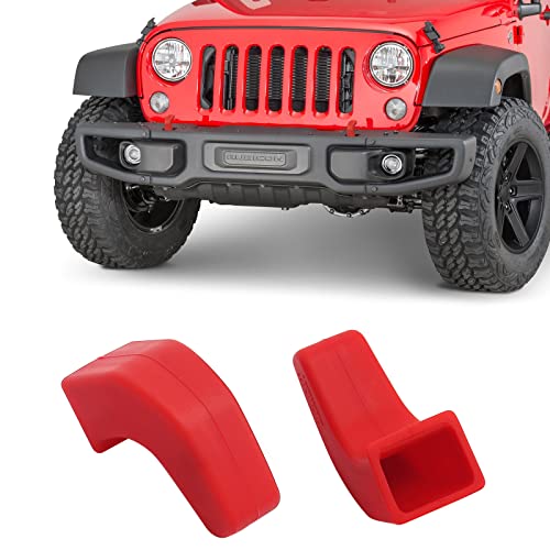 DKMGHT Factory Bumper Tow Hook Covers for Jeep Wrangler JK JL Gladiator TJ, Red Tow Hook Protector Jeep Wrangler Accessories 2007-2022