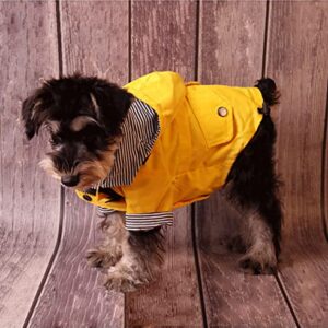 Dog Raincoat Jacket with Zip up Yellow rain Coat Hoodie Water Resistant Stylish Dog Raincoats (Small,Yellow)