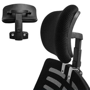 Faddare Office Chair Headrest Attachment with Screw, Universal Office Chair Headrest, Neck Support Cushion Clip on, Elastic Sponge Head Pillow, Height & Angle Adjust Upholstered(3CM)