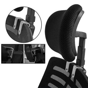 Faddare Office Chair Headrest Attachment with Screw, Universal Office Chair Headrest, Neck Support Cushion Clip on, Elastic Sponge Head Pillow, Height & Angle Adjust Upholstered(3CM)