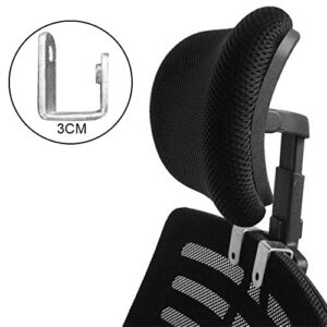 Faddare Office Chair Headrest Attachment with Screw, Universal Office Chair Headrest, Neck Support Cushion Clip on, Elastic Sponge Head Pillow, Height & Angle Adjust Upholstered(3CM)