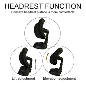 Faddare Office Chair Headrest Attachment with Screw, Universal Office Chair Headrest, Neck Support Cushion Clip on, Elastic Sponge Head Pillow, Height & Angle Adjust Upholstered(3CM)