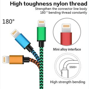 iPhone Charger Cable 4Pack iPhone Charger Cord MFi Certified Lightning Cable Nylon Braided Fast iPhone Charging Cable Compatible iPhone 14 13 12 11 Pro Max XS XR X 8 7 Plus 6s 6S SE, iPad-MultiColor