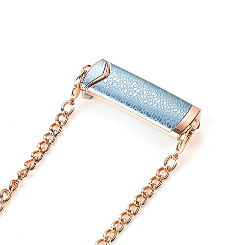 CQUUKOI Universal Phone Lanyard Holder,Phone Clip with Lanyard Metal Crossbody Phone Chain Clip Mobile Phone Buckle Phone Tether Safety Strap for iPhone, Galaxy & Most Smartphones (Rose Gold & Blue)