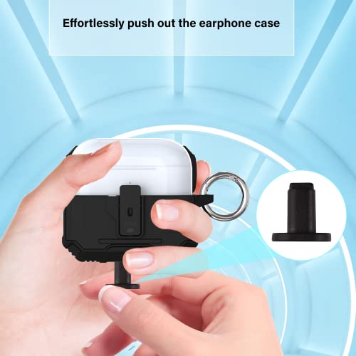 Kedoo for Airpods 3 Case Cover 2021 with Keychain, Full Body Rugged Hard Shell Protective Case Cover for AirPod 3rd Generation Charging Case, Black