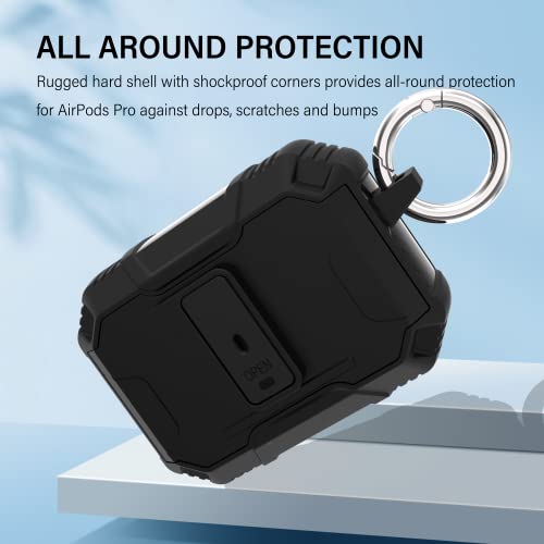 Kedoo for Airpods 3 Case Cover 2021 with Keychain, Full Body Rugged Hard Shell Protective Case Cover for AirPod 3rd Generation Charging Case, Black