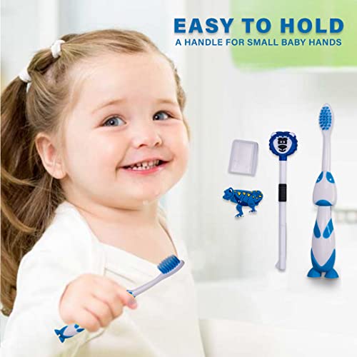 ADORE Mighty Wham Combo of Toothbrush and Tongue Cleaner with Free Ring(Pack of 2) (Might Blue)