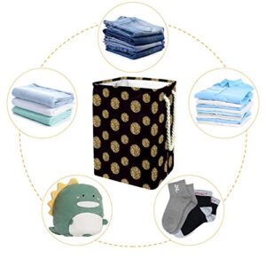 Laundry Hamper Glitter Dots Pattern Collapsible Laundry Baskets Firm Washing Bin Clothes Storage Organization for Bathroom Bedroom Dorm