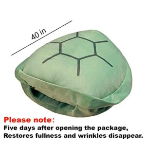 TANIOO 40 Inch Wearable Turtle Shell Pillows Weighted Stuffed Animal Costume Plush Toy Funny Dress Up, Gift for Kids Adults (40 inch)