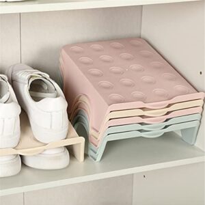 ASkinds 4 Pack Shoe Stacker Slots Space Saver, Double Layer Stack Shoe Racks, Increase Space by 200% Shoe Stackers for Home Closet Organization(Apricot)