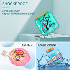 (3Pack) Food Airpod 3 Case for Airpods 3rd Gen, 3D Cartoon Airpods 3 Cover Funny Cute Silicone Protective Case for Airpods 3rd Generation for Girl Boys Kids (Sport Water+Green Drinks+Bubble Gum)