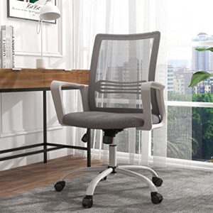 office chair, desk chair home office chair mesh computer chair ergonomic office chair with lumbar support armrests, mid back task chair adjustable swivel rolling chair for home office, living room