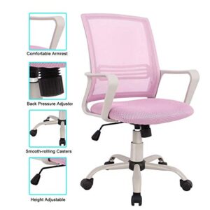 Office Chair, Desk Chair Home Office Chair Mesh Computer Chair Ergonomic Office Chair with Lumbar Support Armrests, Mid Back Task Chair Adjustable Swivel Rolling Chair for Home Office, Living Room