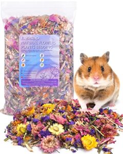 bissap natural flower & herb hamster bedding 300g/10.5oz, small animal soft flower habitat decor for syrian dwarf hamster gerbil chinchilla mice degu and other small pet flower bedding odor control