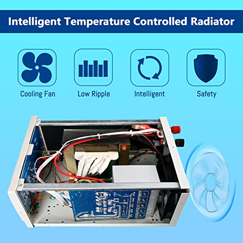 Variable DC Power Supply, 0-60V 0-10A Adjustable Regulated DC Bench Linear Power Supply with 3-Digits LED Coarse and Fine Adjustments with US Cord