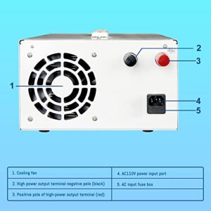 Variable DC Power Supply, 0-60V 0-10A Adjustable Regulated DC Bench Linear Power Supply with 3-Digits LED Coarse and Fine Adjustments with US Cord